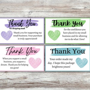 Small Business Thank You Cards | Order Notes | Package Inserts | Ready ...