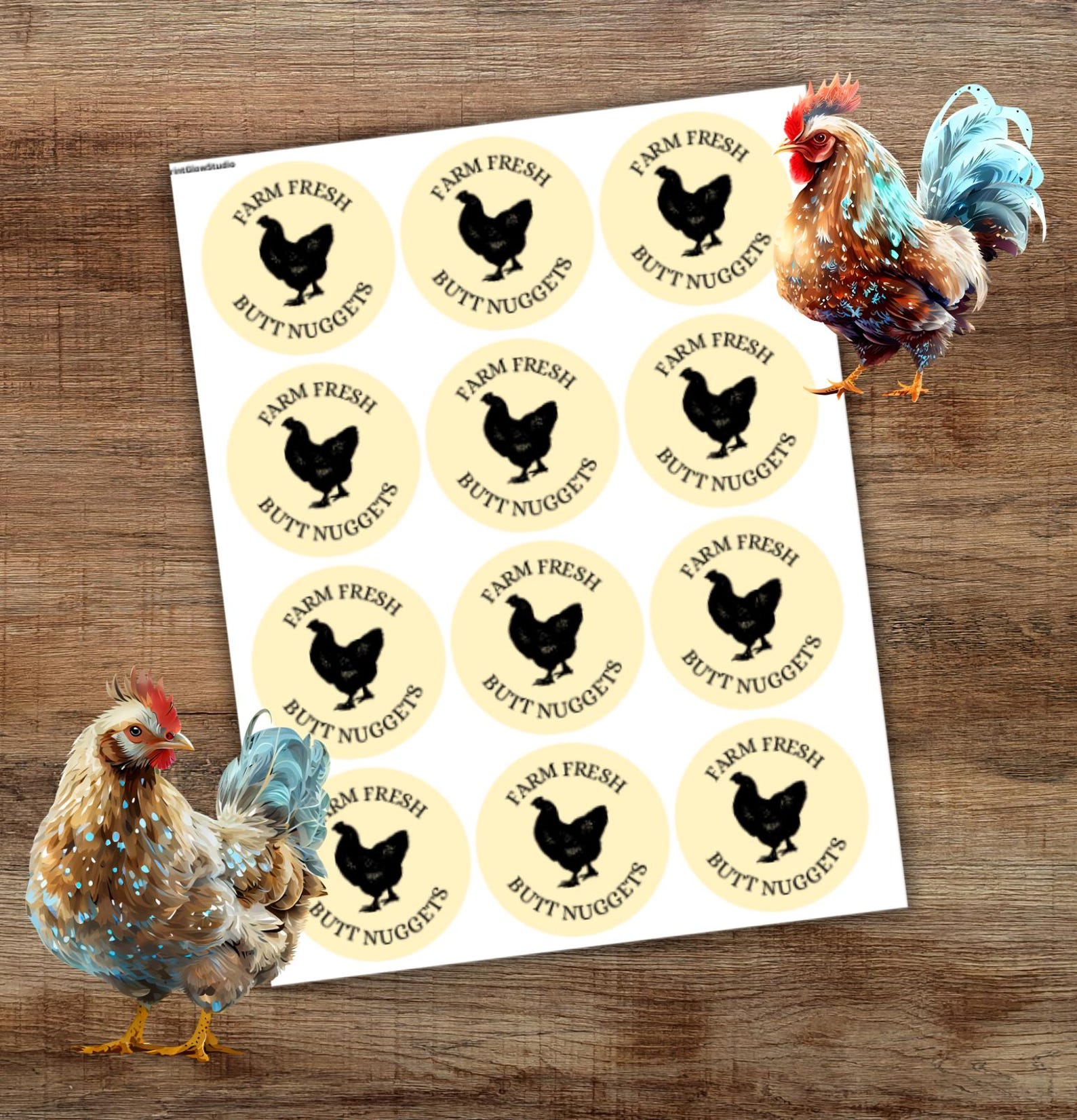 Farm Fresh Eggs Stickers | Instant Download | Butt Nugget Labels | PDF ...