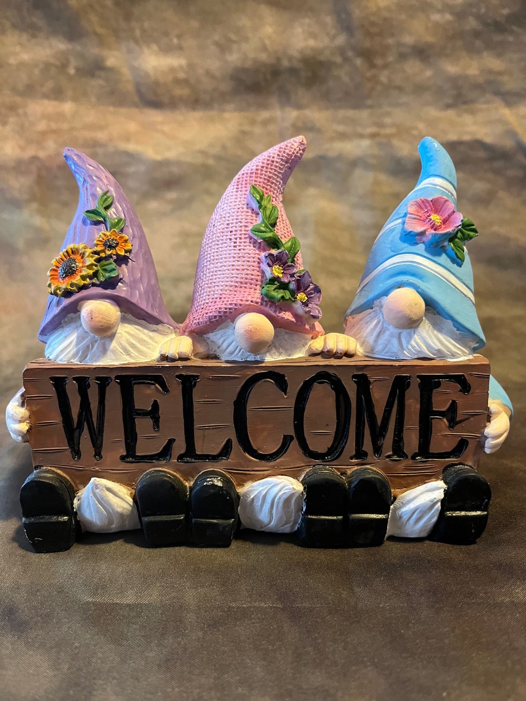 Latex Welcome Flower Gnomes Concrete or Plaster Mold - Etsy