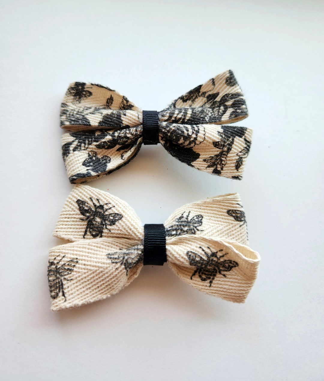 Bee and Flower Cotton Bows - Etsy