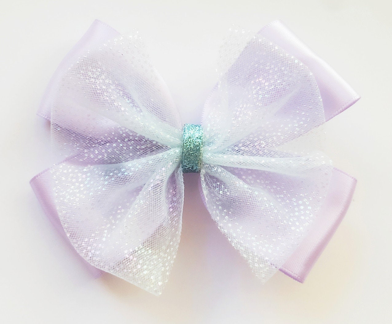 Purple Whimsical Tulle Bow Purple Hair Bow Purple and Blue. - Etsy