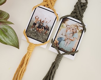 Macrame Photo Hanger Photo Car Charm Boho Picture Holder Large Rear ...