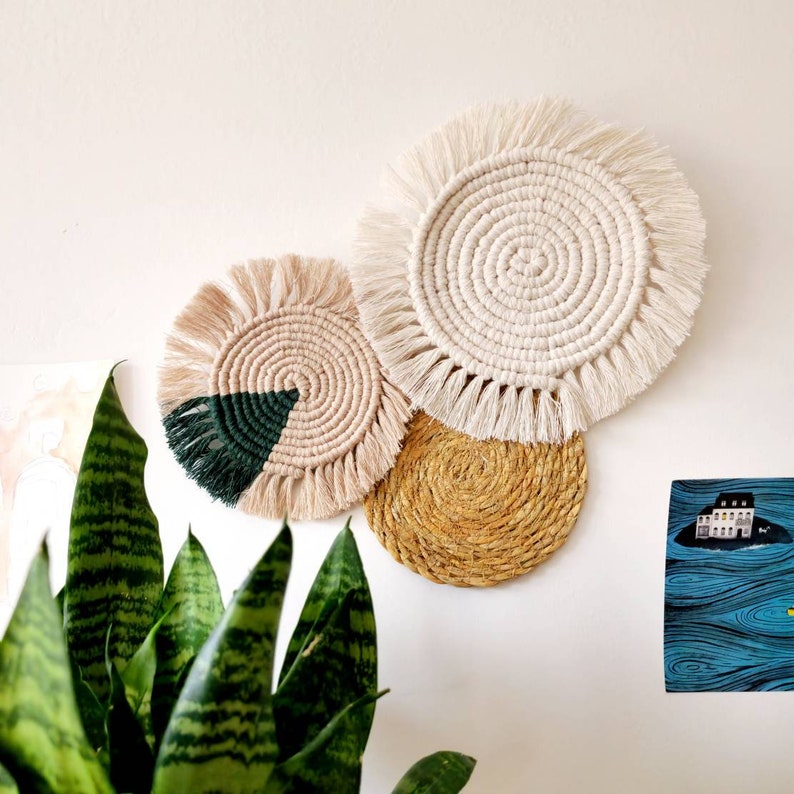 Modern Macrame Circle Set, Macrame Circle Wall Hanging , Handmade ...