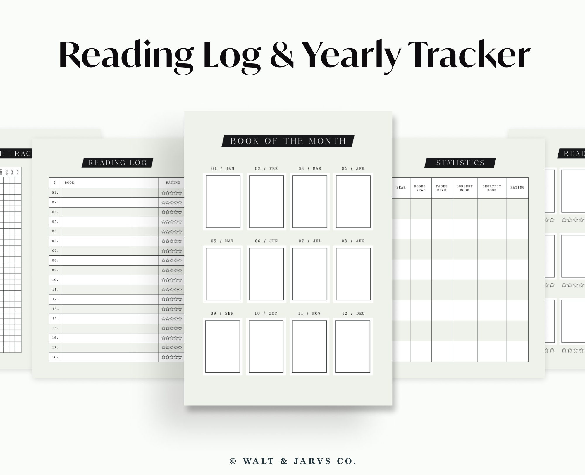 Book Lovers Reading Journal 2024 Book Log, Tracker Planner, Bookshelf ...
