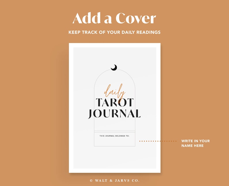 Tarot Journal Printable Daily Three Card Spread Reading Workbook A4, A5 ...