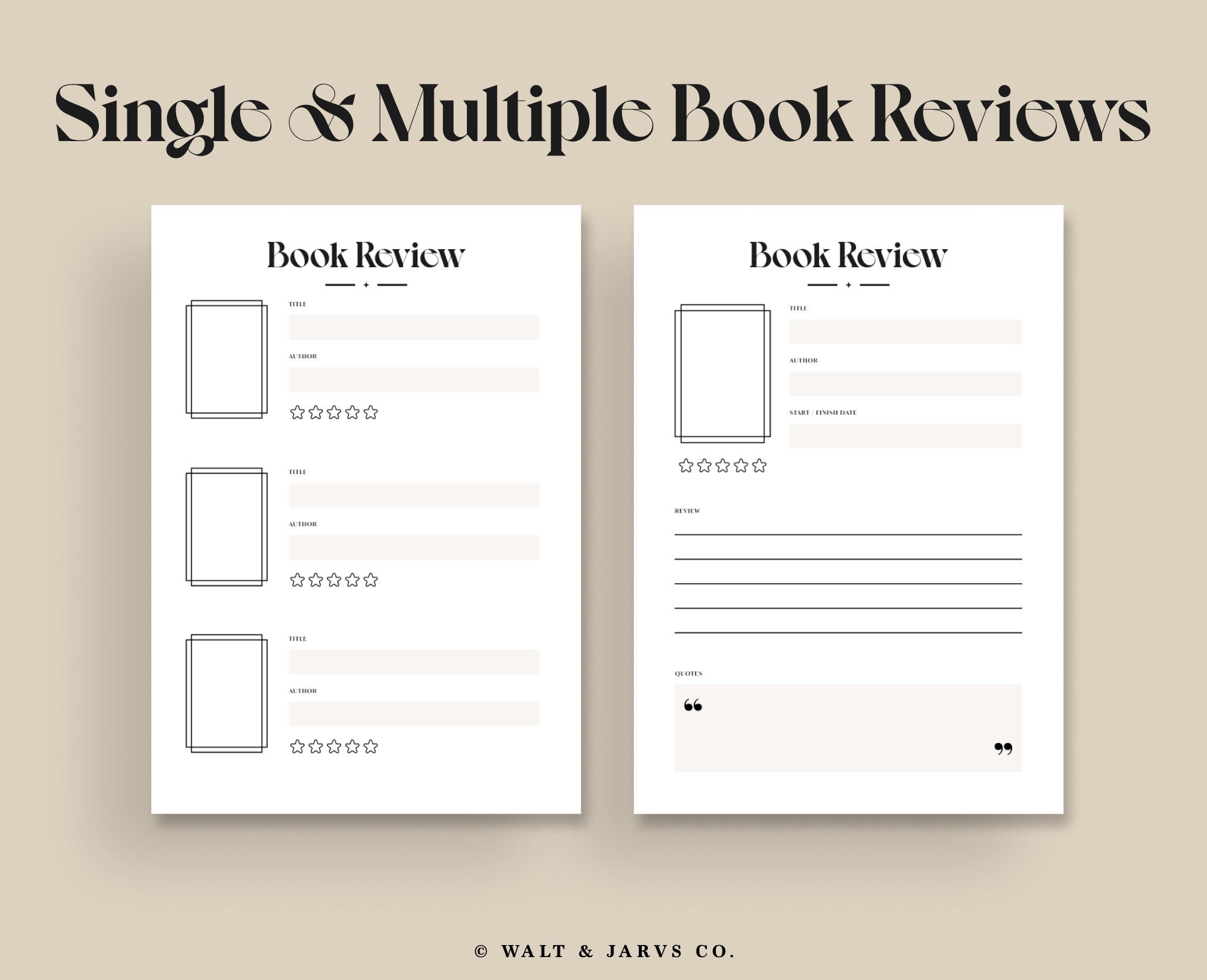 Printable Reading Journal Bundle: Book Tracker Planner (PDF Download ...