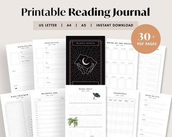 Printable Reading Journal Bundle: Book Tracker Planner (PDF Download ...