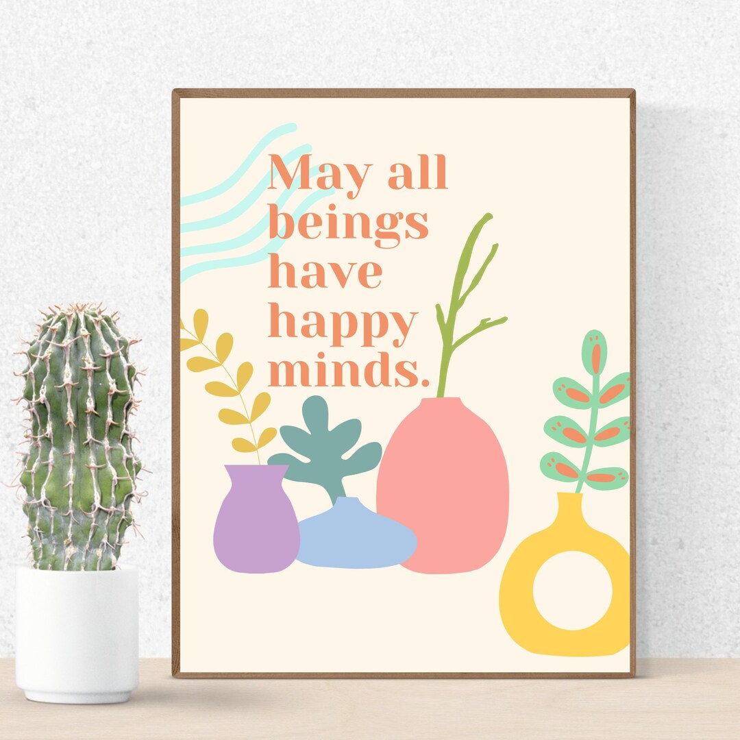 Happy Minds Self Care Mantra Printable | Positive Affirmation Gift for ...