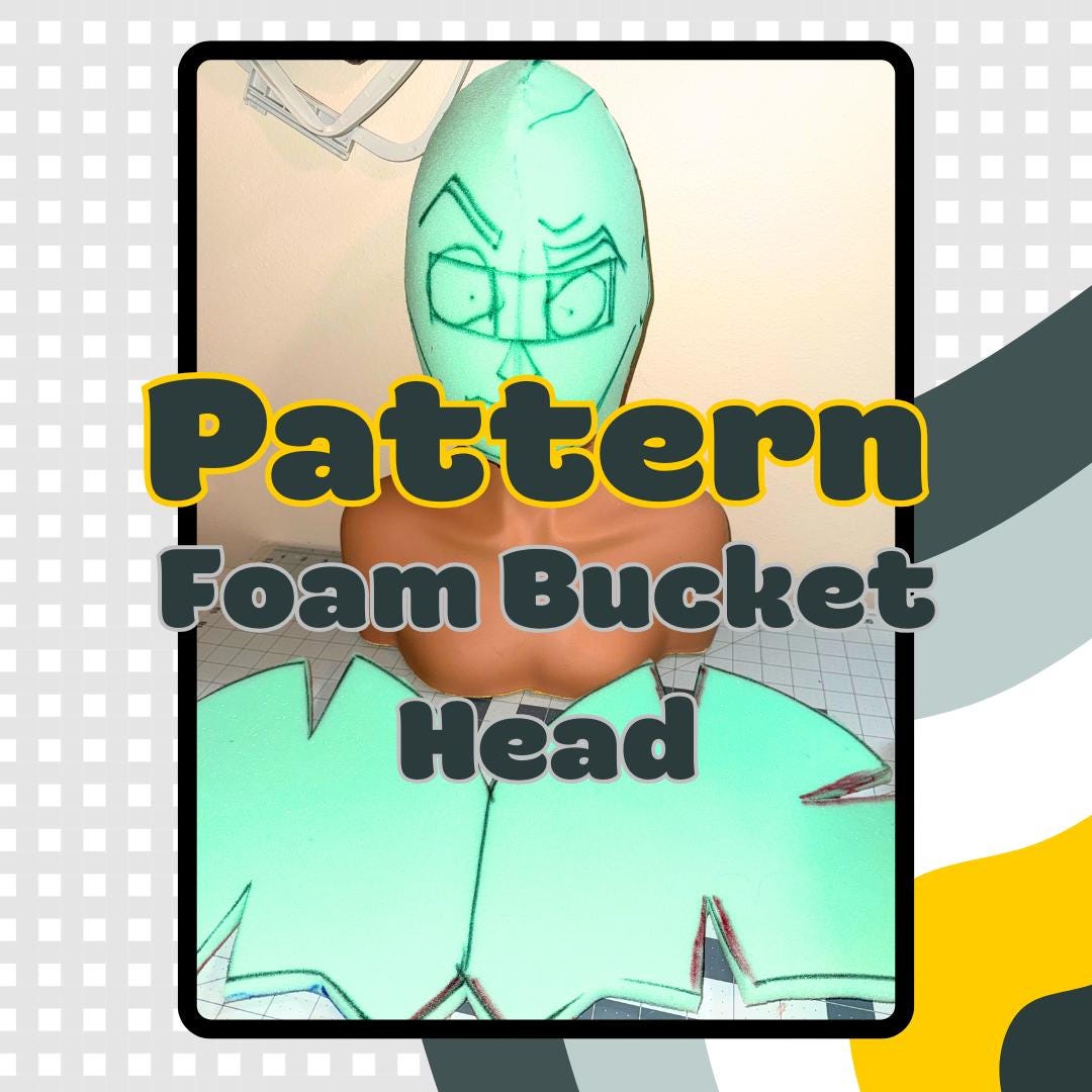 PDF Foam Bucket Head Pattern for Cosplay Fursuit Making and Crafting ...