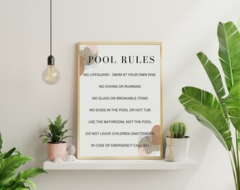 Airbnb Pool Rules Sign - Etsy