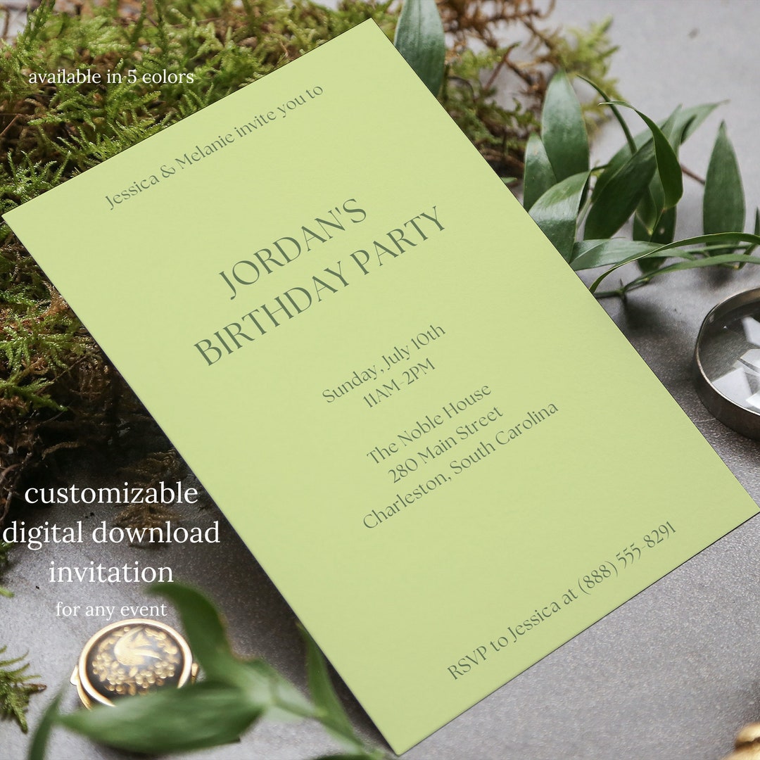 Party Invitation for Every Occasion, Minimal & Colorful Instant ...
