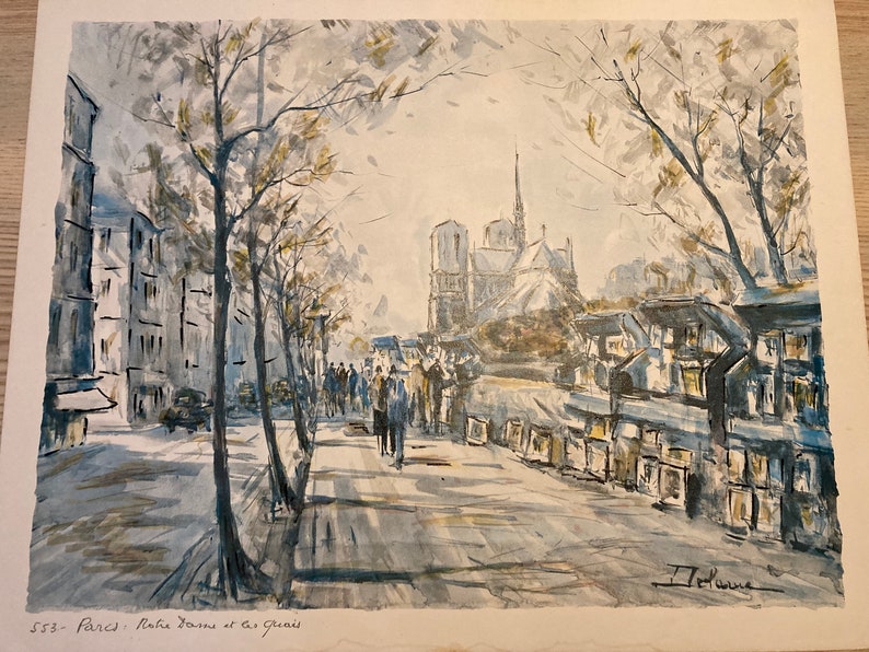 Lucien Delarue 553 Parcs: Notre Dame Et Les Quais Vintage Fine Art ...