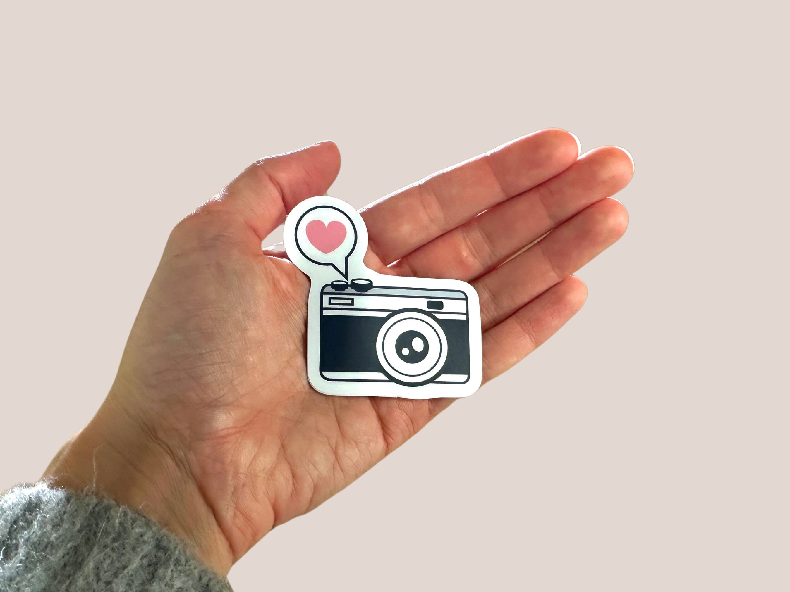 Camera With Heart Sticker - Etsy