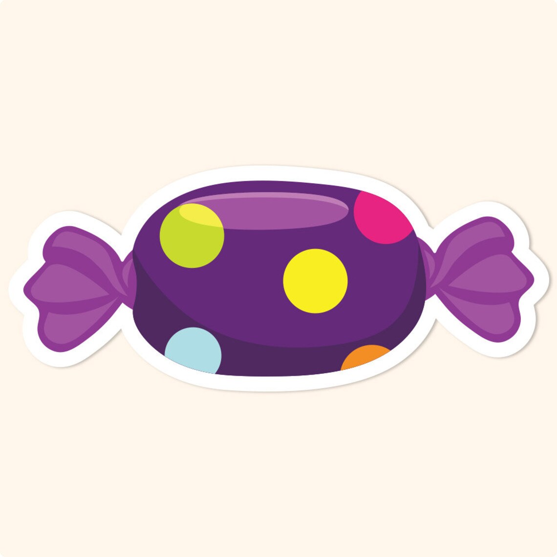 Candy Purple Multi-colored Dots Sticker - Etsy
