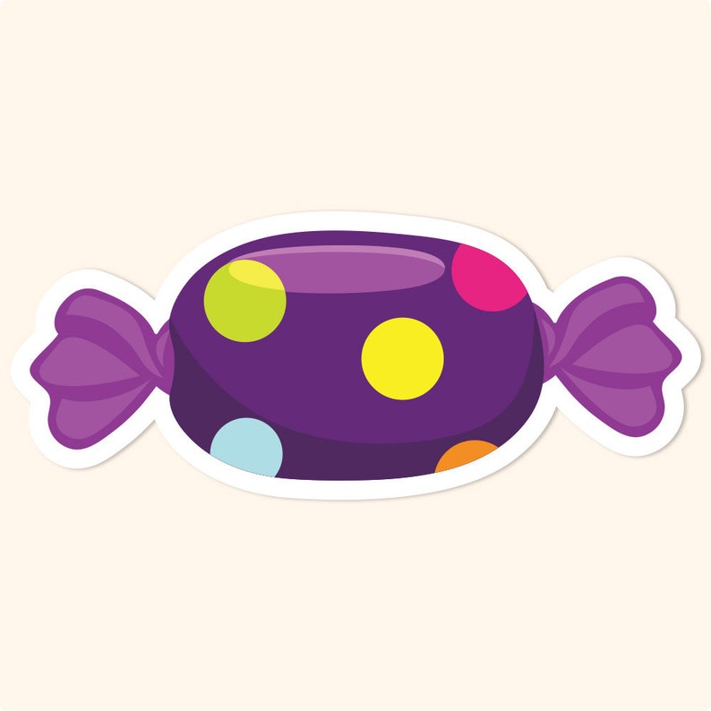 Candy Purple Multi-colored Dots Sticker - Etsy