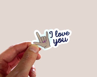 I Love You Sign Language Sticker ASL Sticker Water Bottle Sticker ...