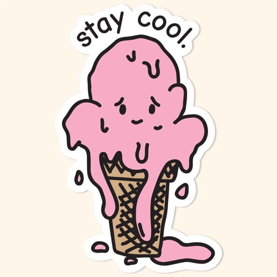 Stay Cool Ice Cream Cone Sticker - Etsy