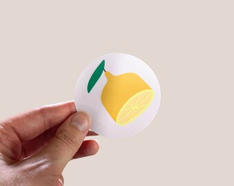Lemon Watercolor Vinyl Sticker Fruit Sticker Cute Laptop Stickers ...
