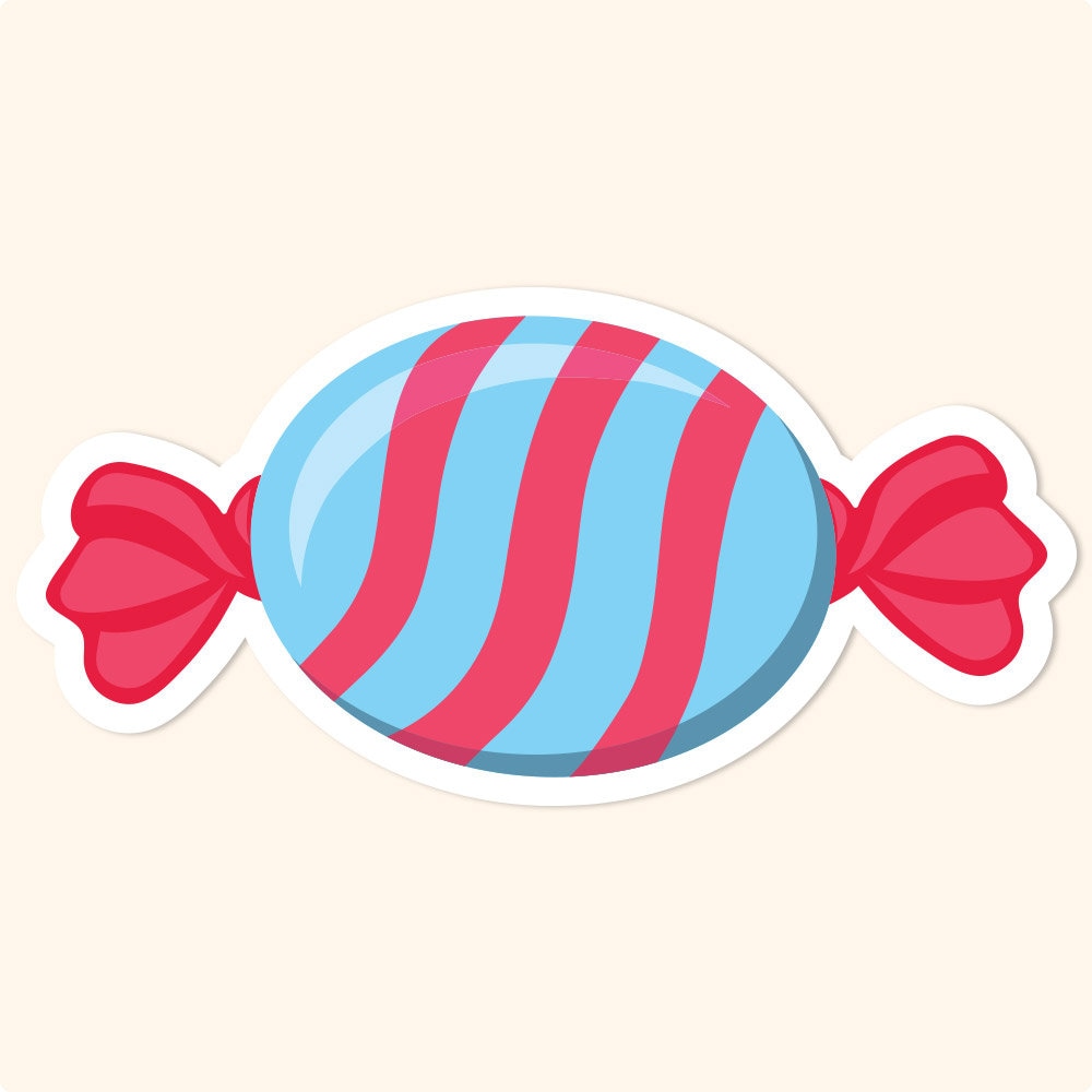 Candy Red Blue Stripe Sticker - Etsy
