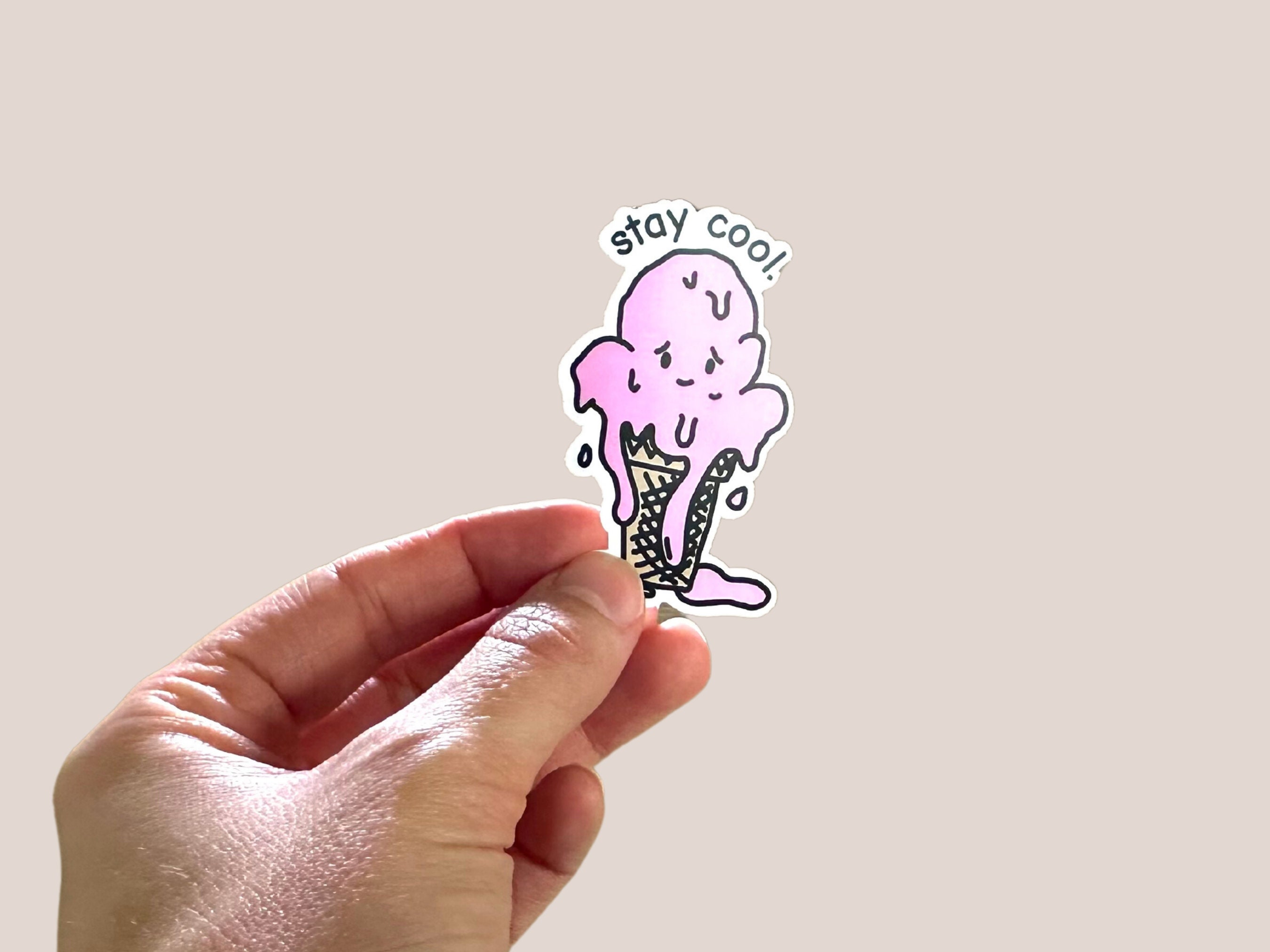 Stay Cool Ice Cream Cone Sticker - Etsy
