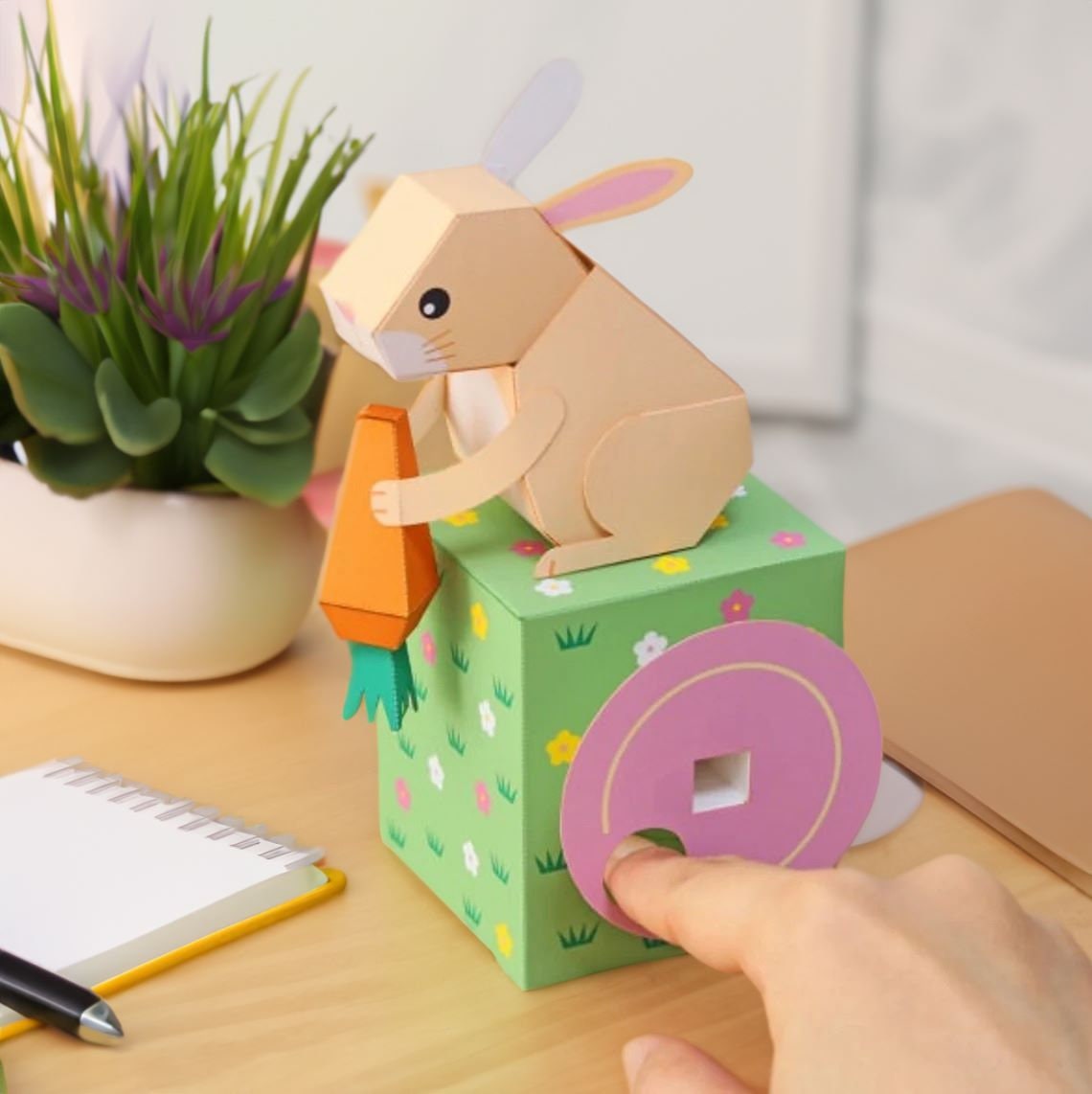 DIY Rabbit Papercraft PDF Template 3D Rabbit Paper Craft - Etsy 日本