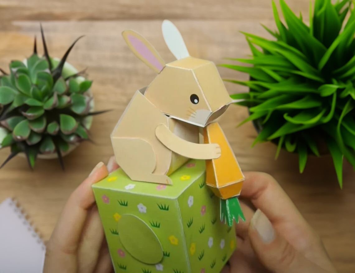 DIY Rabbit Papercraft PDF Template 3D Rabbit Paper Craft - Etsy 日本
