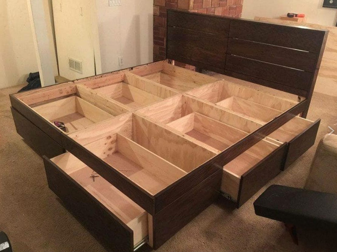 Wooden Platform Bed: DIY Plan and Guide DIY Plans Full Bed - Etsy
