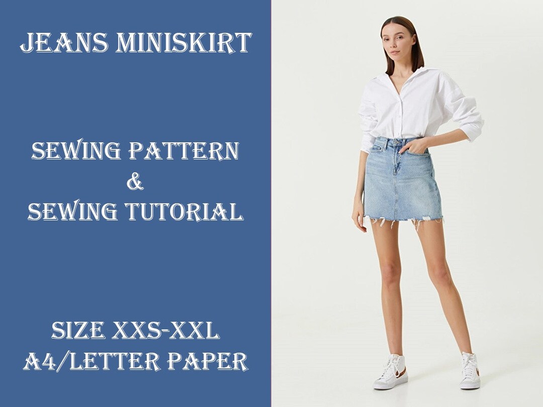 Jeans Miniskirt Sewing Pattern, Jeans Miniskirt, Mini Skirt, Jean Skirt ...