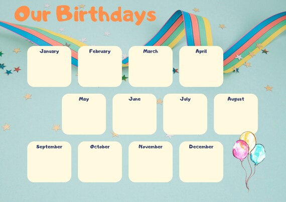 Classroom Birthday Poster Sign Printable - Etsy