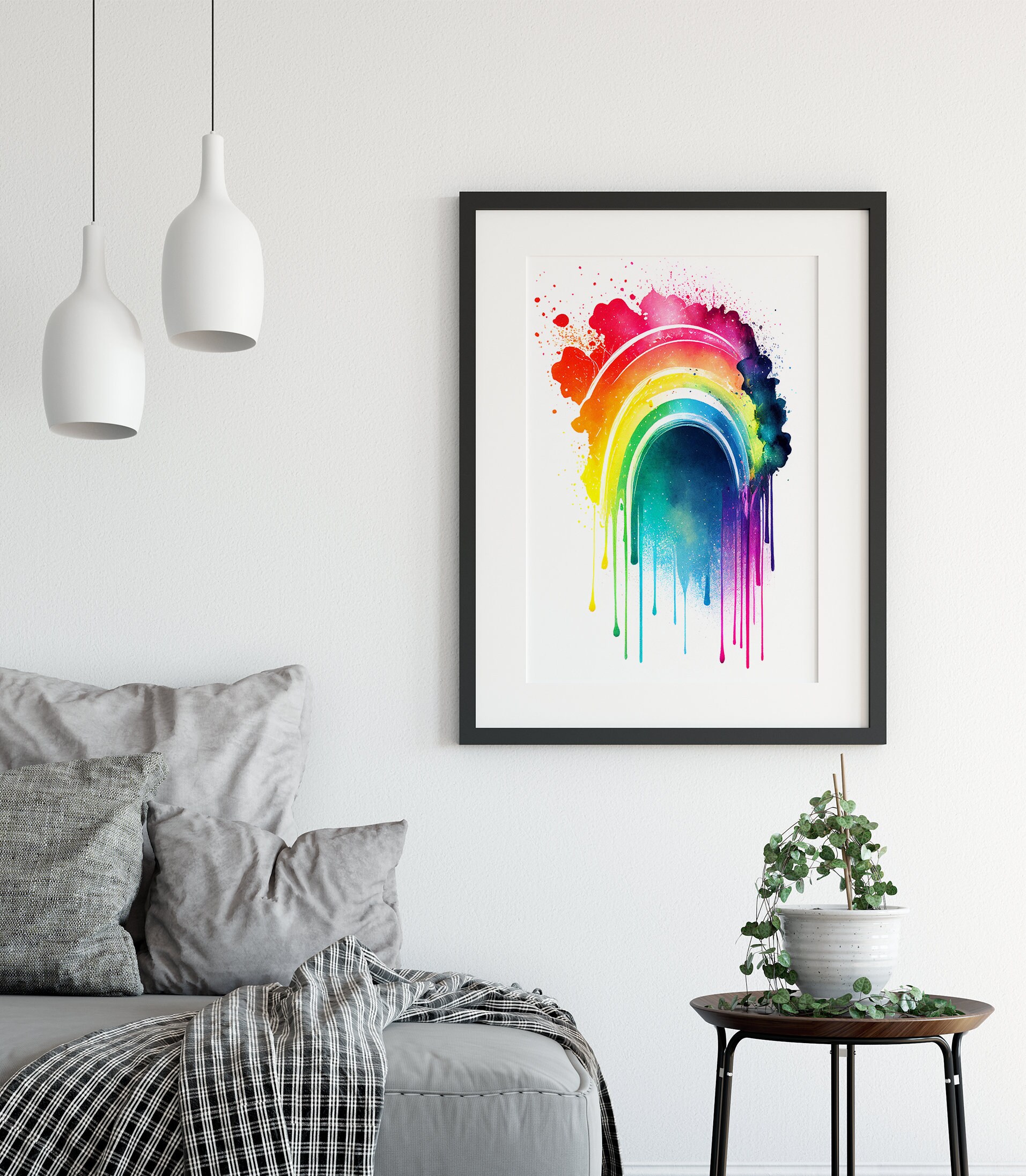 Rainbow Clipart, Printable Rainbow Poster, Ai Wall Art, Instant ...