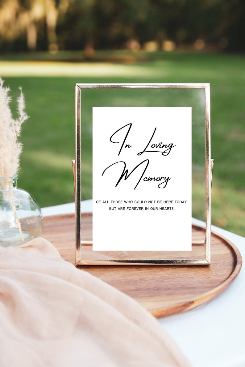 In Loving Memory Sign, Printable in Loving Memory Sign for Wedding ...