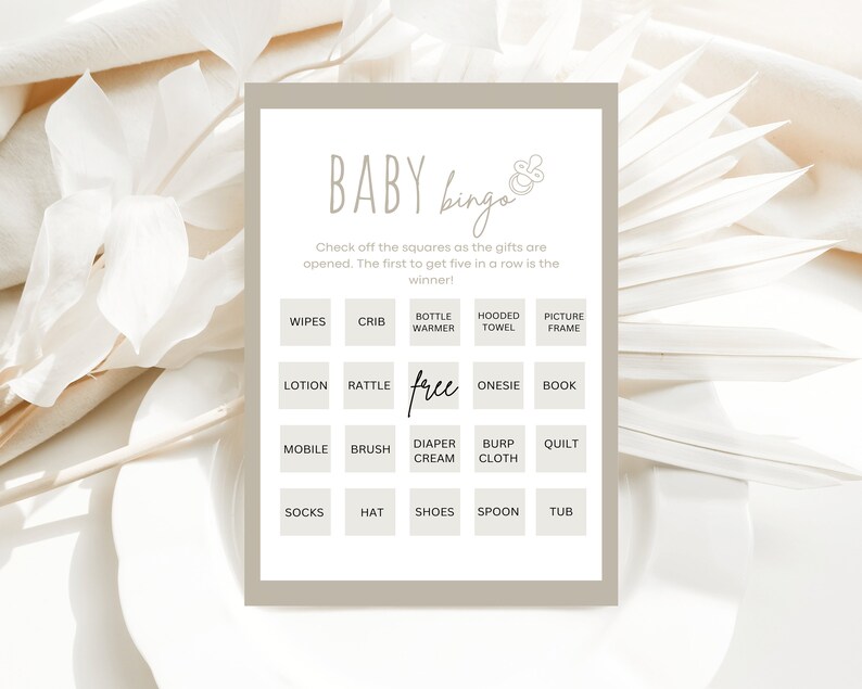 Baby Game Bundle, Baby Shower Games, Minimalist Baby Shower, Printable ...