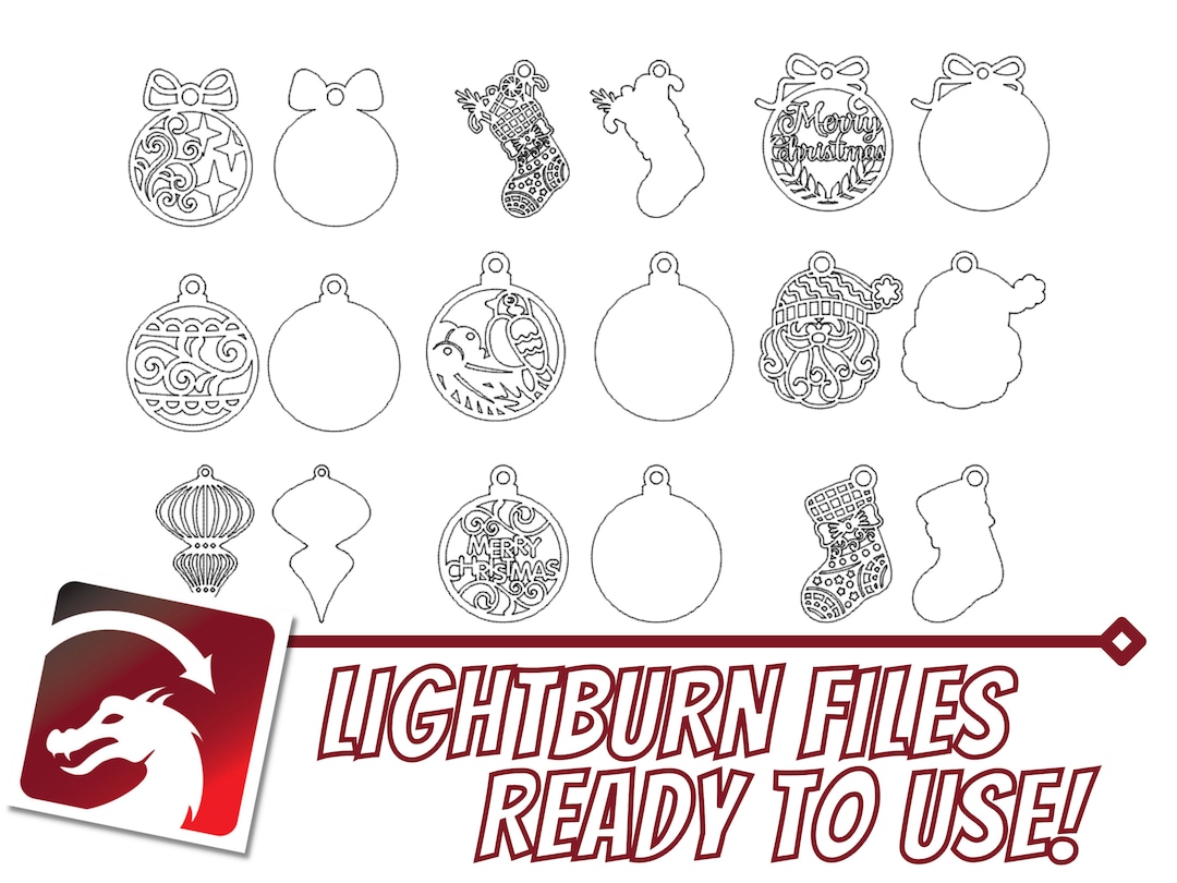 Layered Christmas Ornaments Lightburn File Laser Engraver Cutter Image ...
