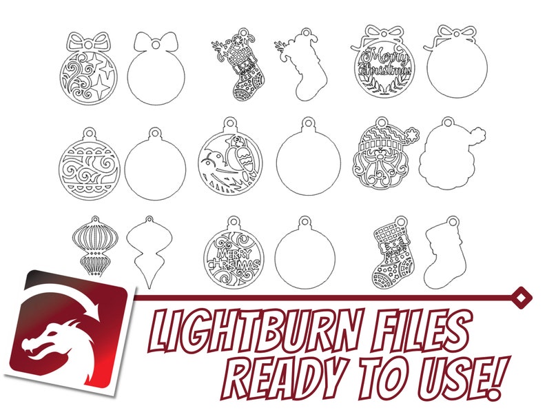 Layered Christmas Ornaments Lightburn File Laser Engraver Cutter Image ...