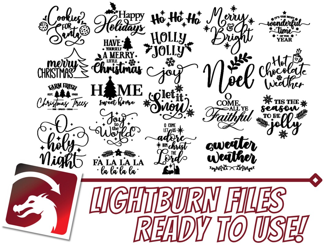 Cozy Christmas Sayings for Lightburn File Laser Engraver Cutter Image ...