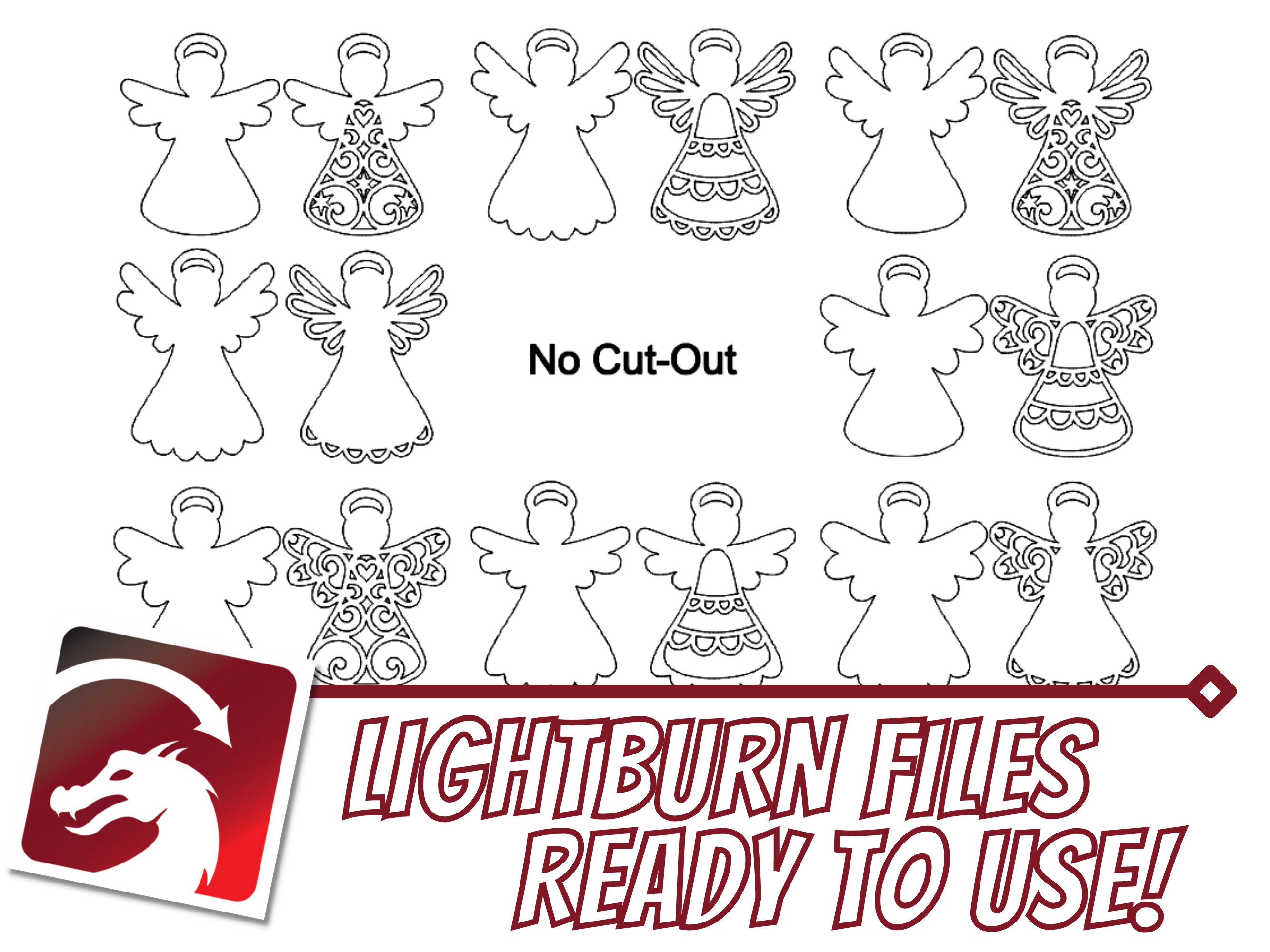 Layered Angel Christmas Ornaments Lightburn File Laser Engraver Cutter ...