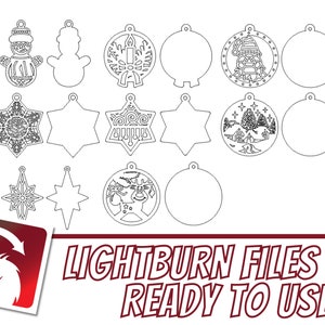 Layered Christmas Ornaments Lightburn File Laser Engraver Cutter Image ...