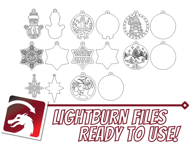 Layered Christmas Ornaments Lightburn File Laser Engraver Cutter Image ...