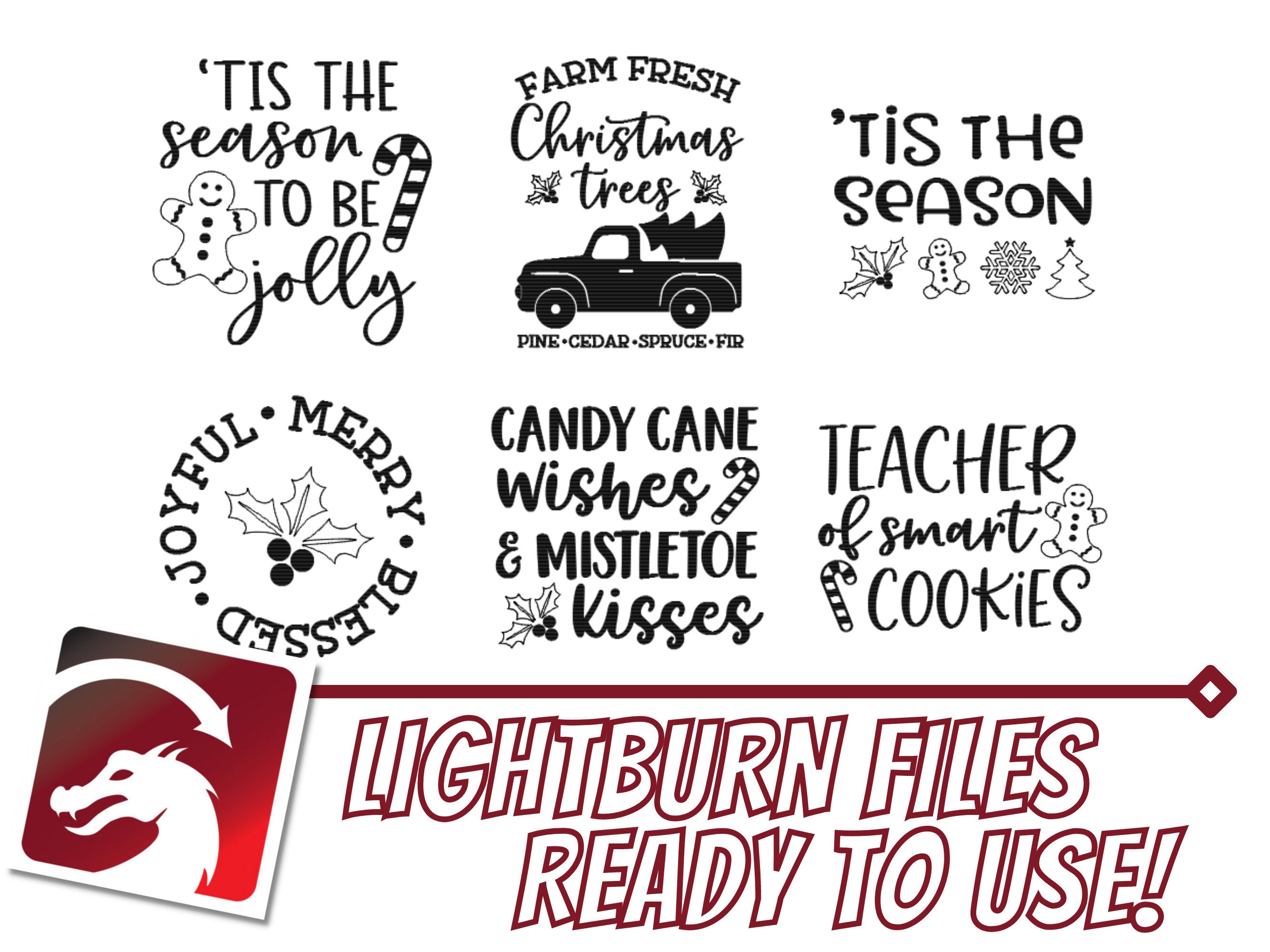 Christmas Sayings for Lightburn File Laser Engraver Cutter Image Art ...