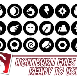 Pokemon Symbols Lightburn Tokens .lrbn2 File Ready Laser Engraver ...