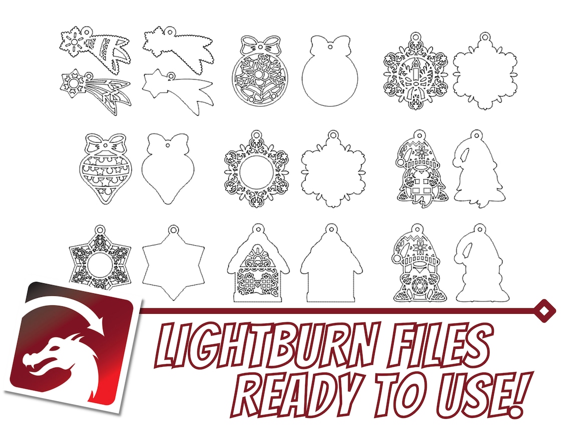 Layered Christmas Ornaments Lightburn File Laser Engraver Cutter Image ...