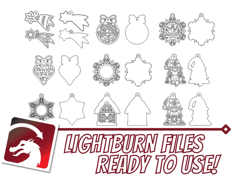 Layered Christmas Ornaments Lightburn File Laser Engraver Cutter Image ...