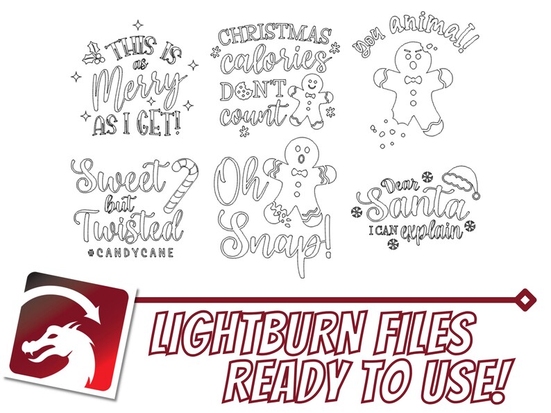 Funny Christmas Sayings Lightburn Files Laser Engraver Cutter Signs ...
