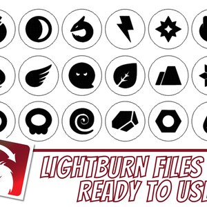 Pokemon Symbols Lightburn Tokens .lrbn2 File Ready Laser Engraver ...