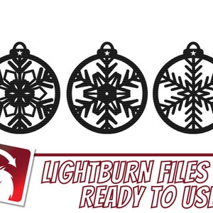 Layered Snowflake Christmas Ornaments Lightburn Art File Ready for ...