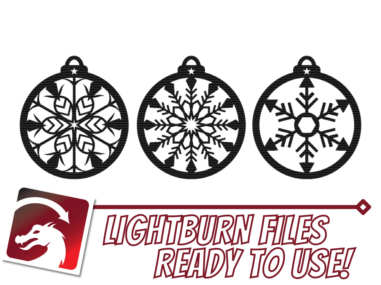 Layered Snowflake Christmas Ornaments Lightburn Art File Ready for ...
