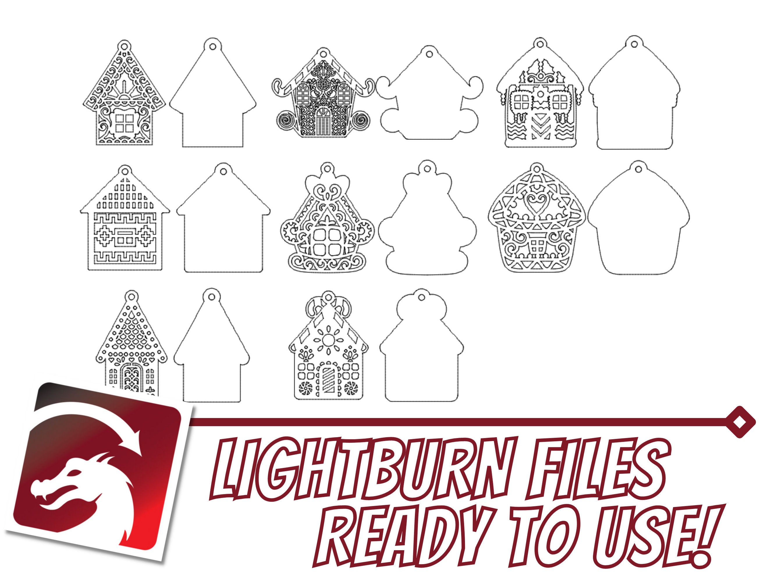 Christmas Gingerbread Layered Ornament Lightburn File Set Laser ...
