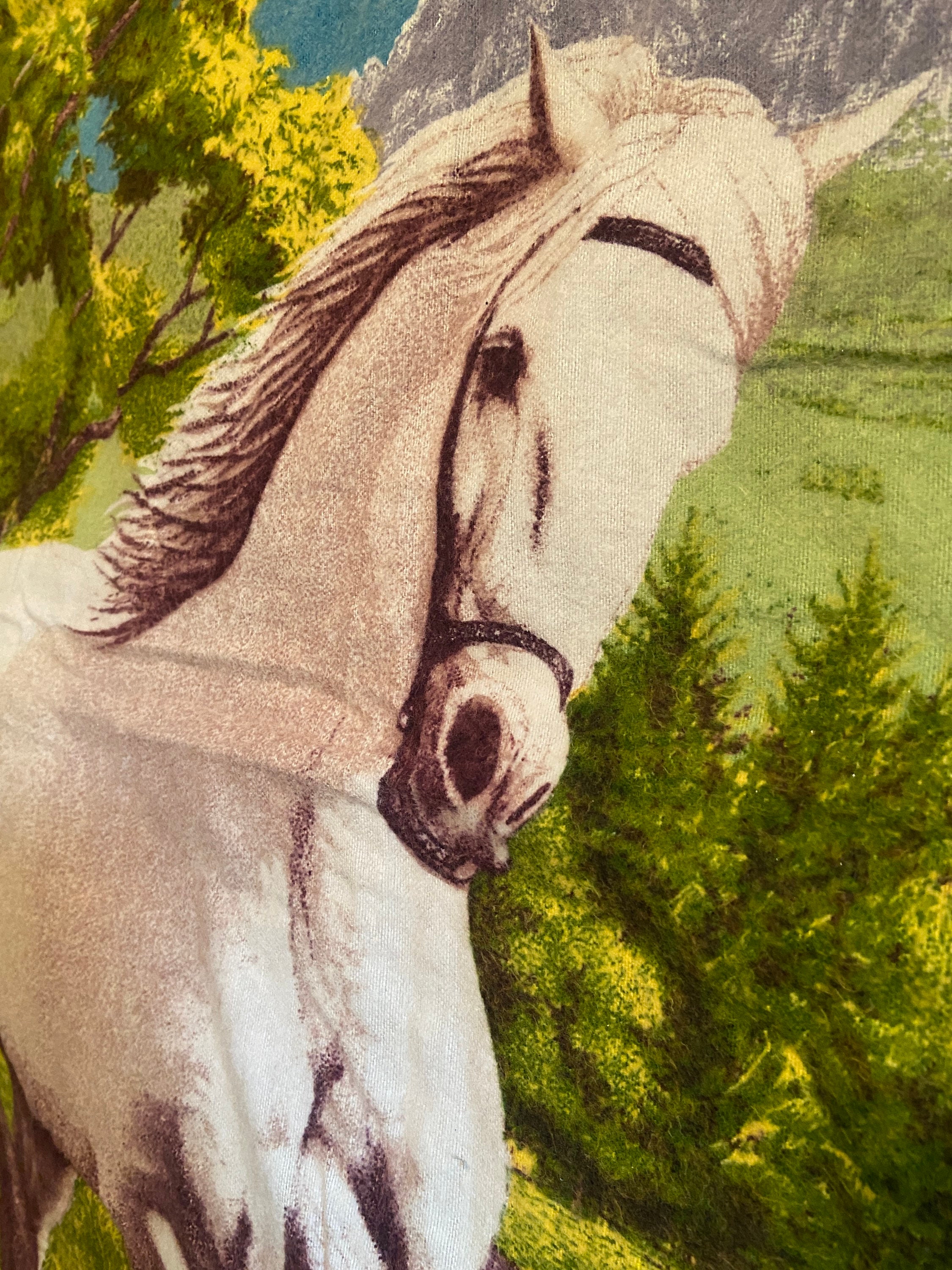 Vintage Large Horse Wall Hanging Tapestry 55 X 37 Made in Turkey Cloth ...