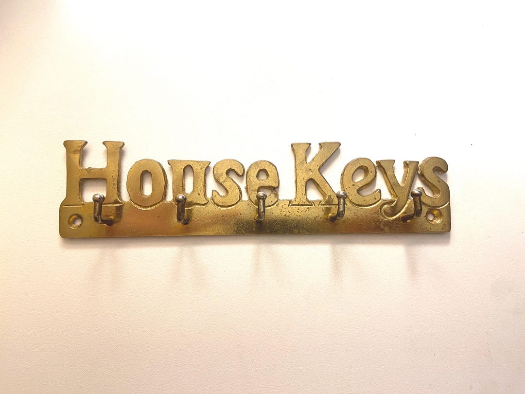 Brass house Key Vintage Key Holder Key Hook 60s / 70s Decor - Etsy