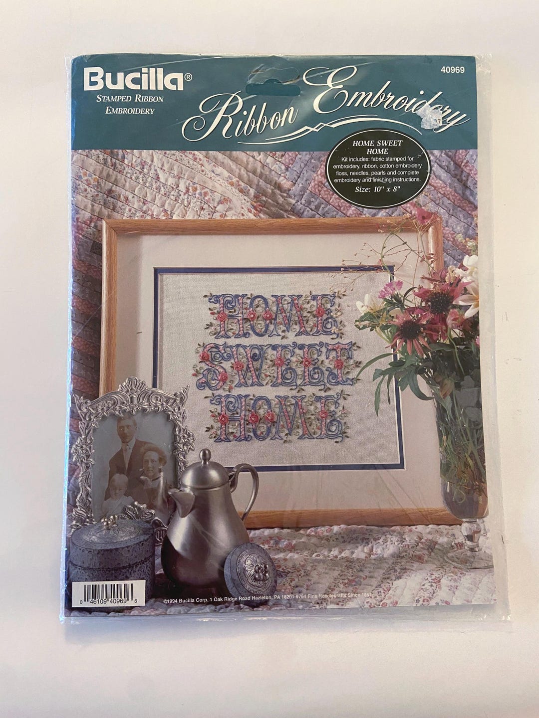 1994 Bucilla “home Sweet Home” Ribbon Embroidery Kit | #40969 - Etsy